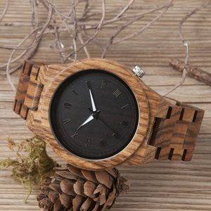Accessories | Mens 10 Wood Zebra Wood Watch Nwt | Poshmark